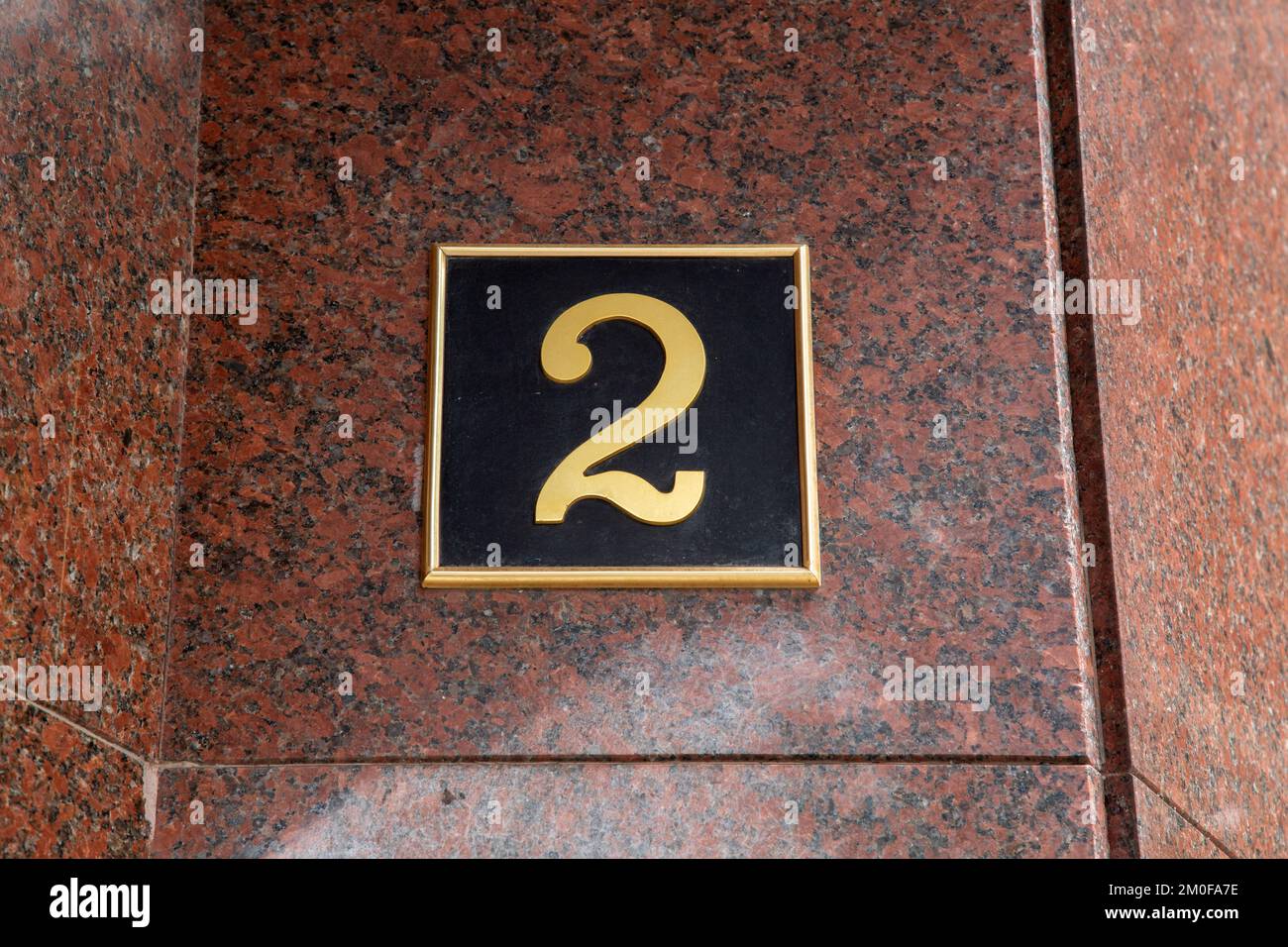 Number Two on Building Facade Stock Photo - Alamy