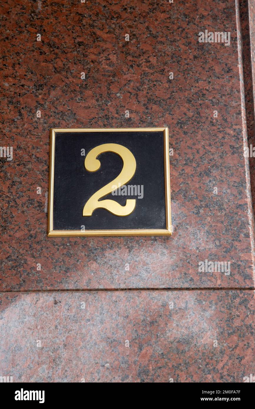 Number Two on Building Facade Stock Photo - Alamy