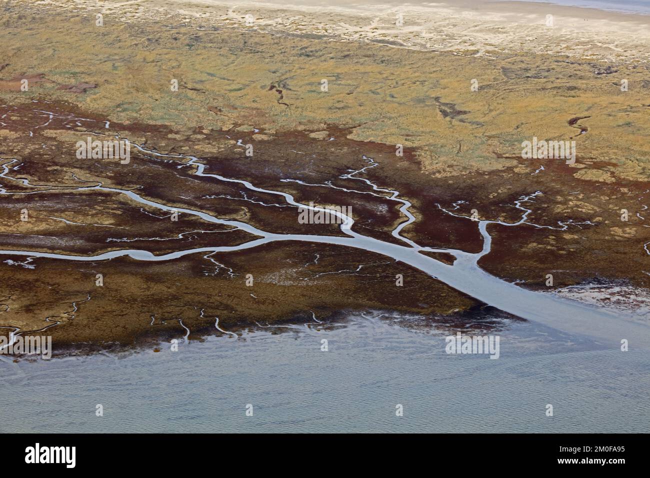 tideway on Wangerooge, 28.10.2022, aerial photo, Germany, Lower Saxony ...