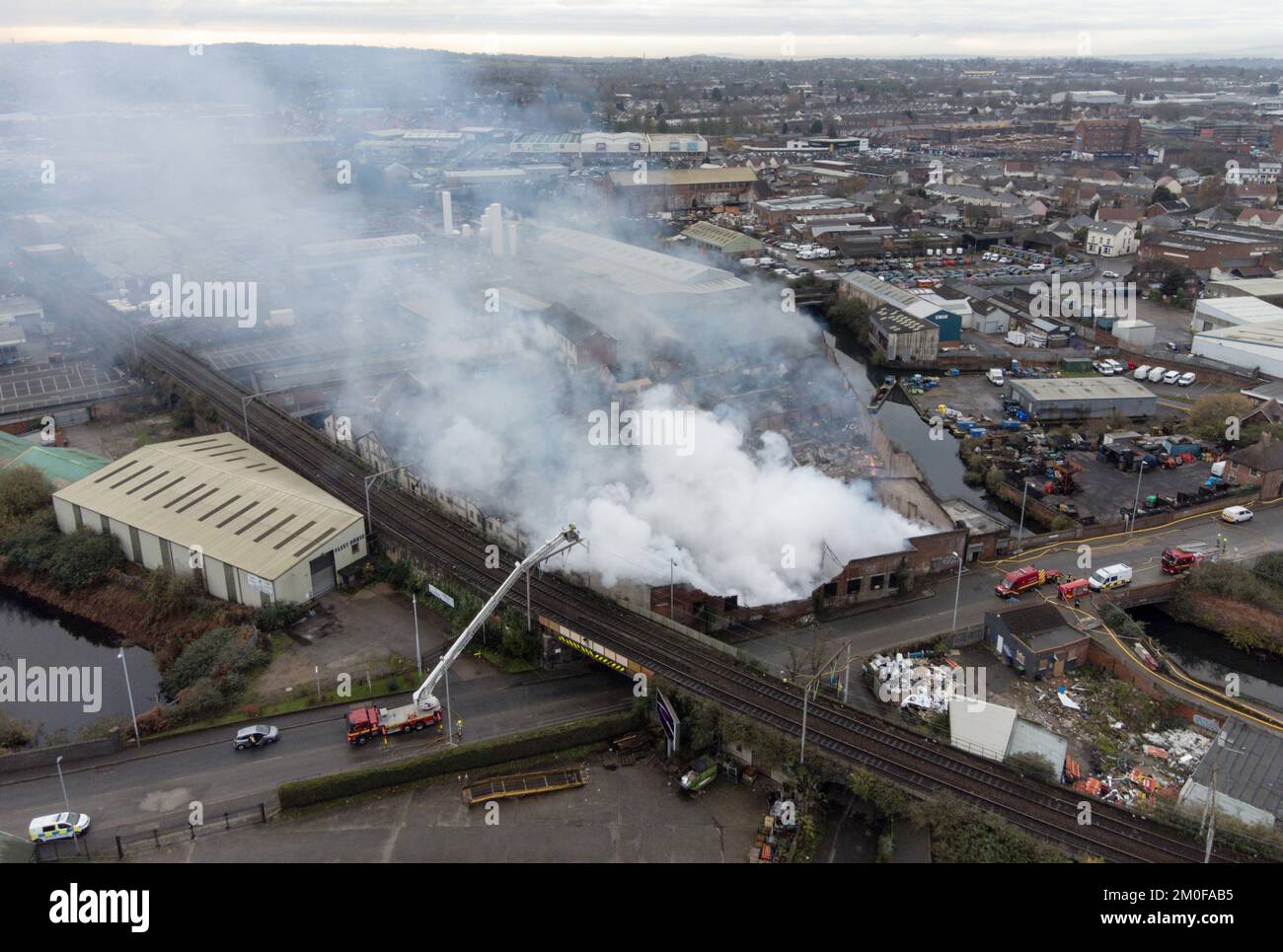 Firefighters at the scene of a major incident at a derelict factory in ...