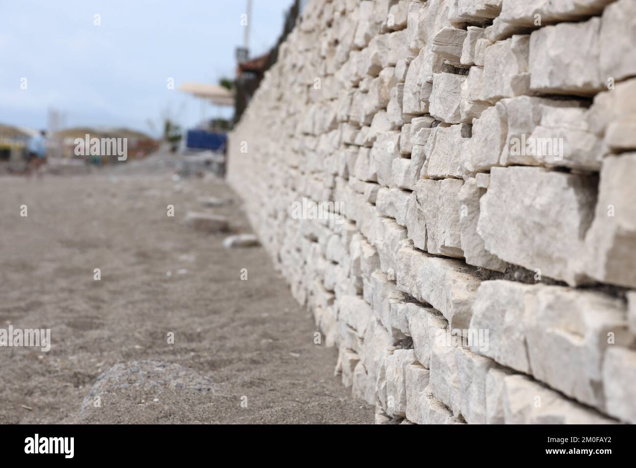Texture of a stone wall background. Part of a stone fortress or castle ...