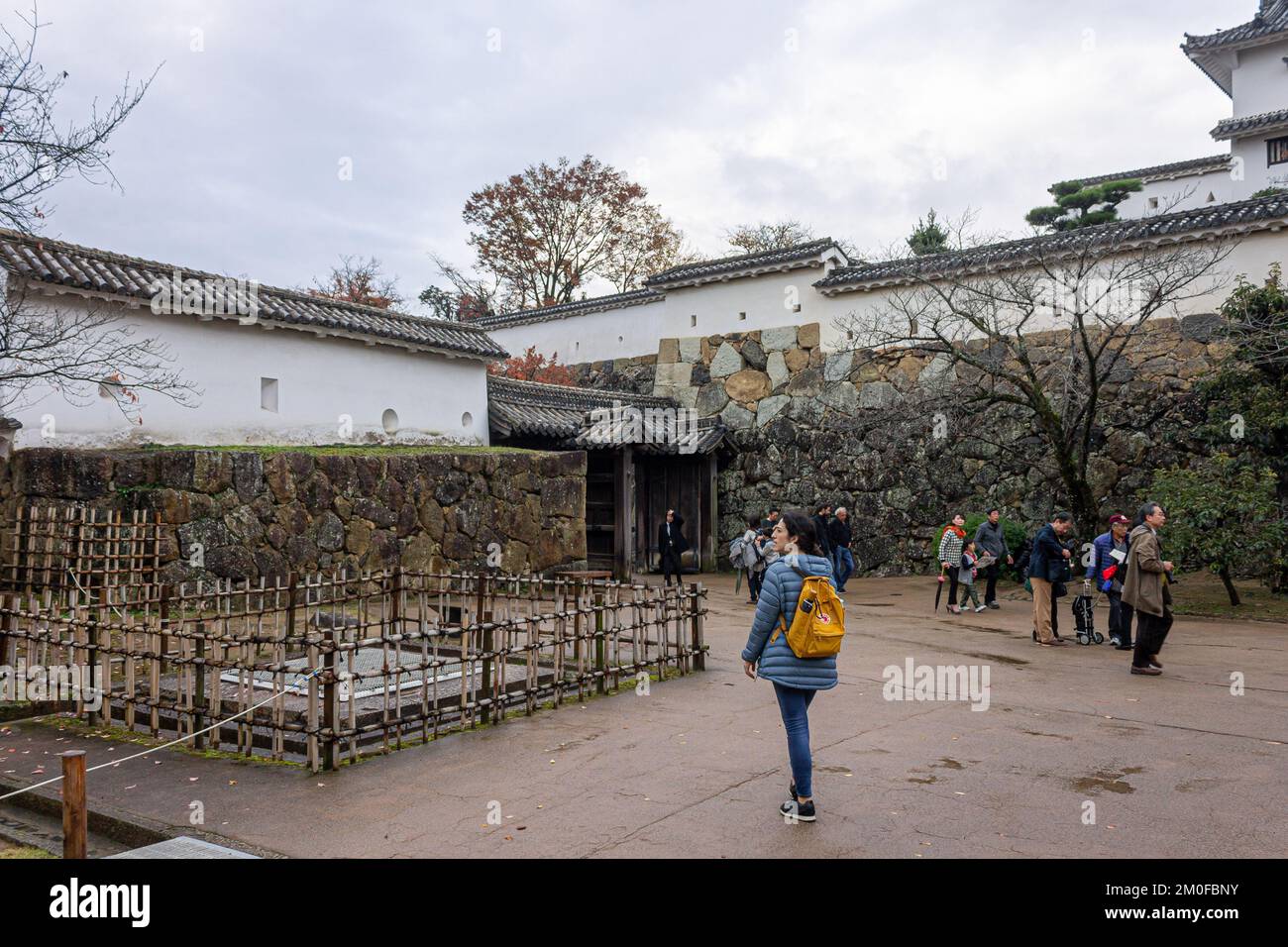 Himeji, Japan. The park and grounds of the White Egret or Heron Castle ...