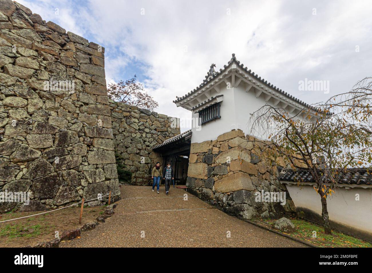 Himeji, Japan. The park and grounds of the White Egret or Heron Castle ...