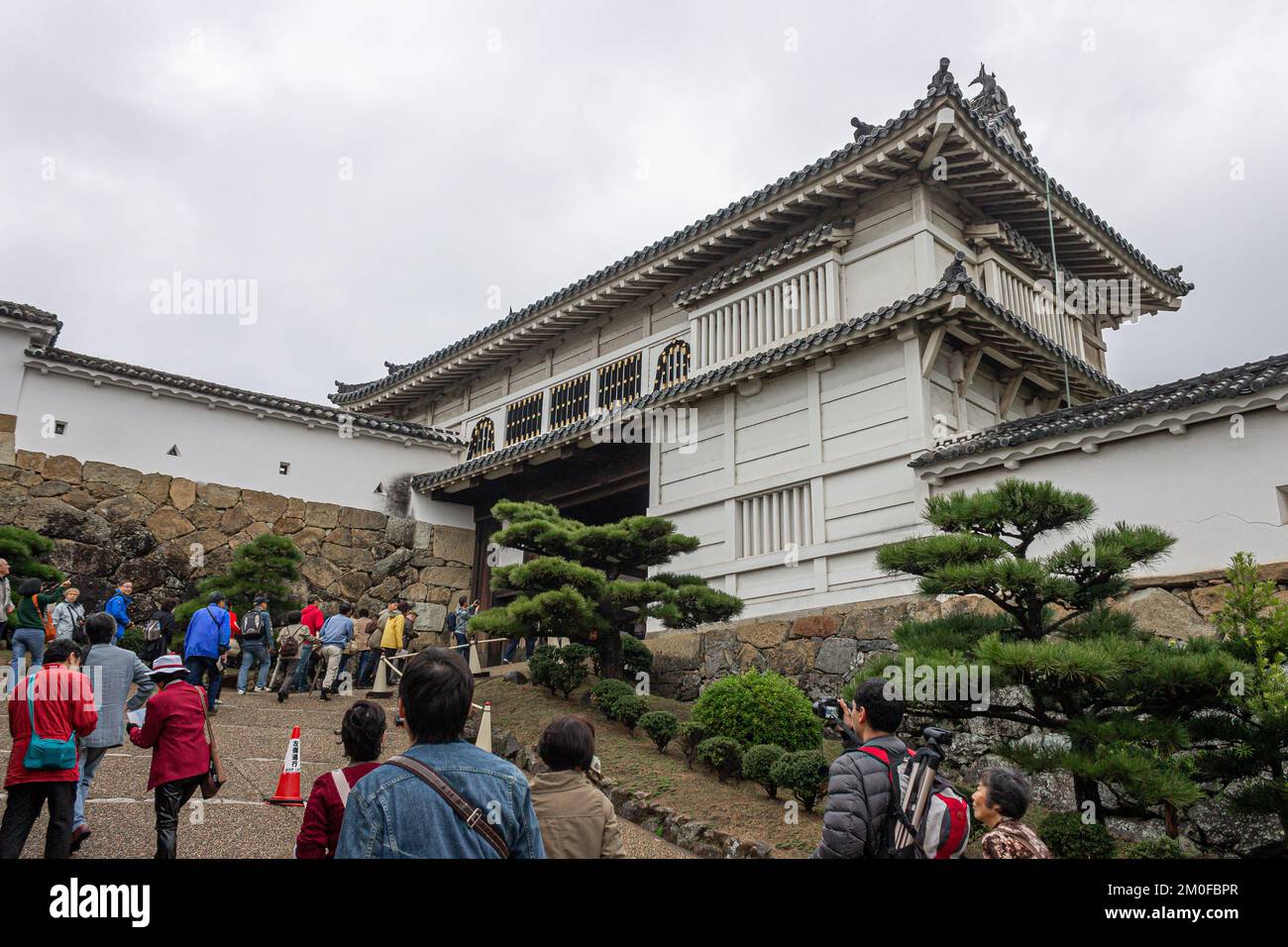 Himeji, Japan. The park and grounds of the White Egret or Heron Castle ...