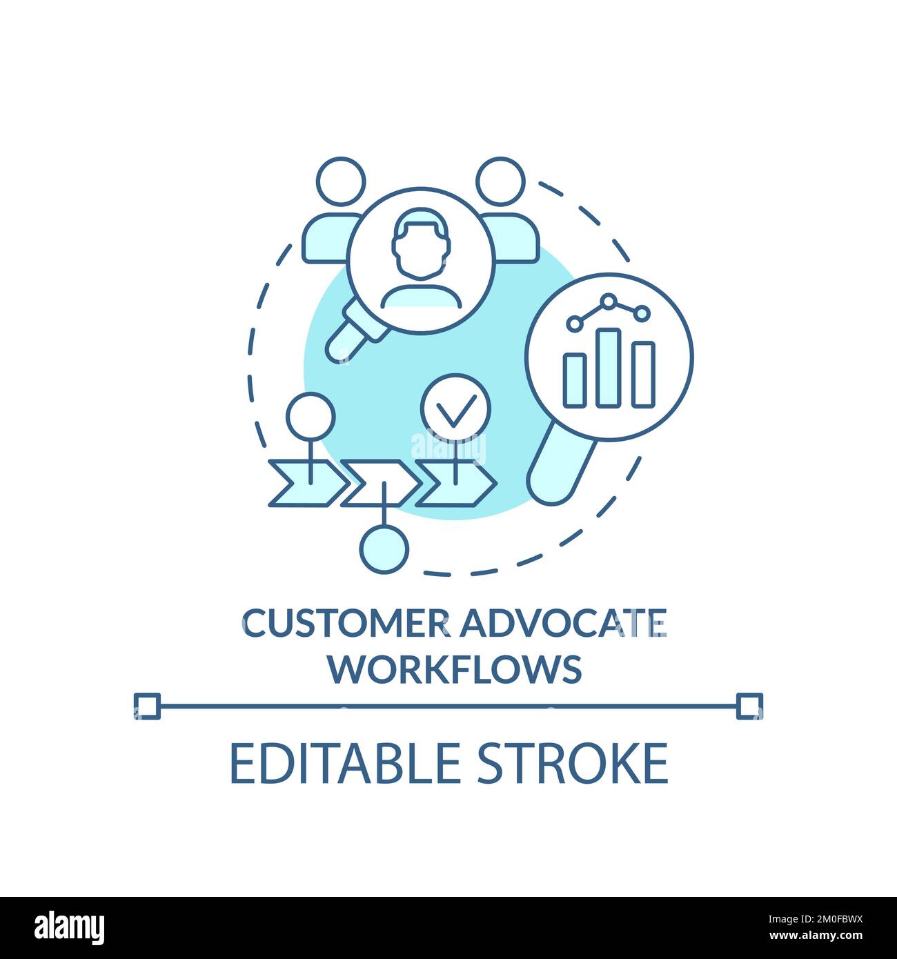 Customer advocate workflows turquoise concept icon Stock Vector Image & Art - Alamy