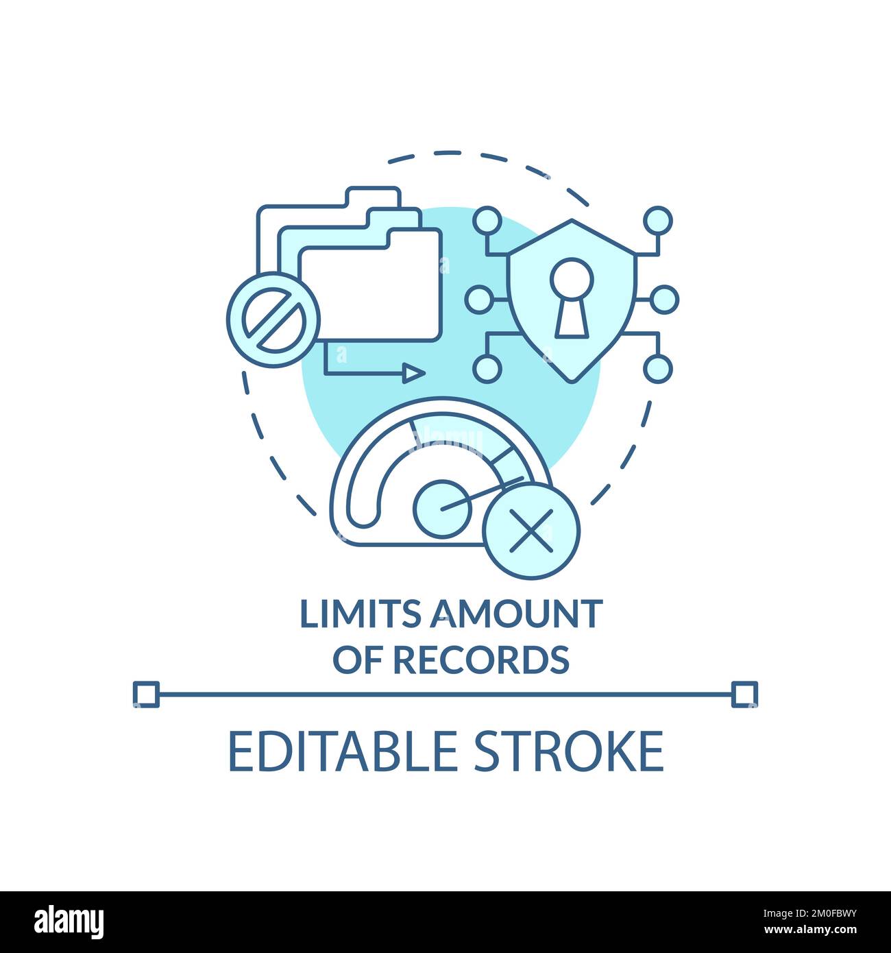 Limits amount of records turquoise concept icon Stock Vector Image ...