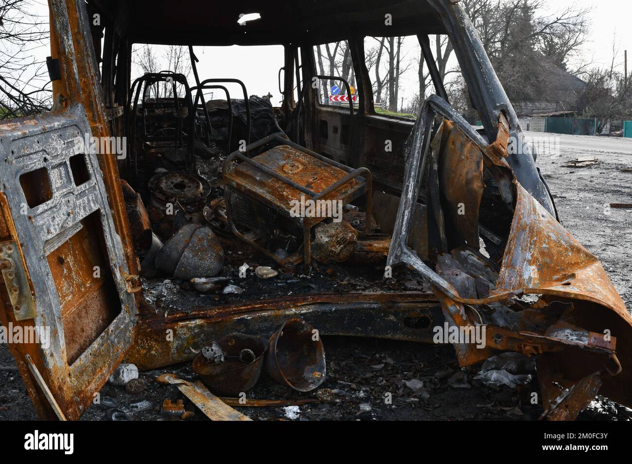 Zarichne, Ukraine. 24th Nov, 2022. View of destroyed Russian military ...