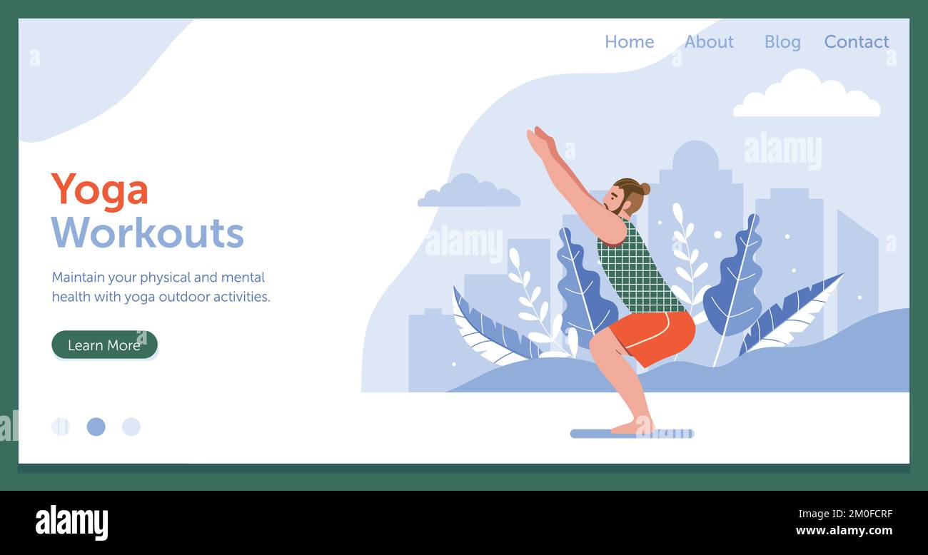 Outdoor Yoga and Fitness Classes Horizontal Banner Stock Vector Image ...