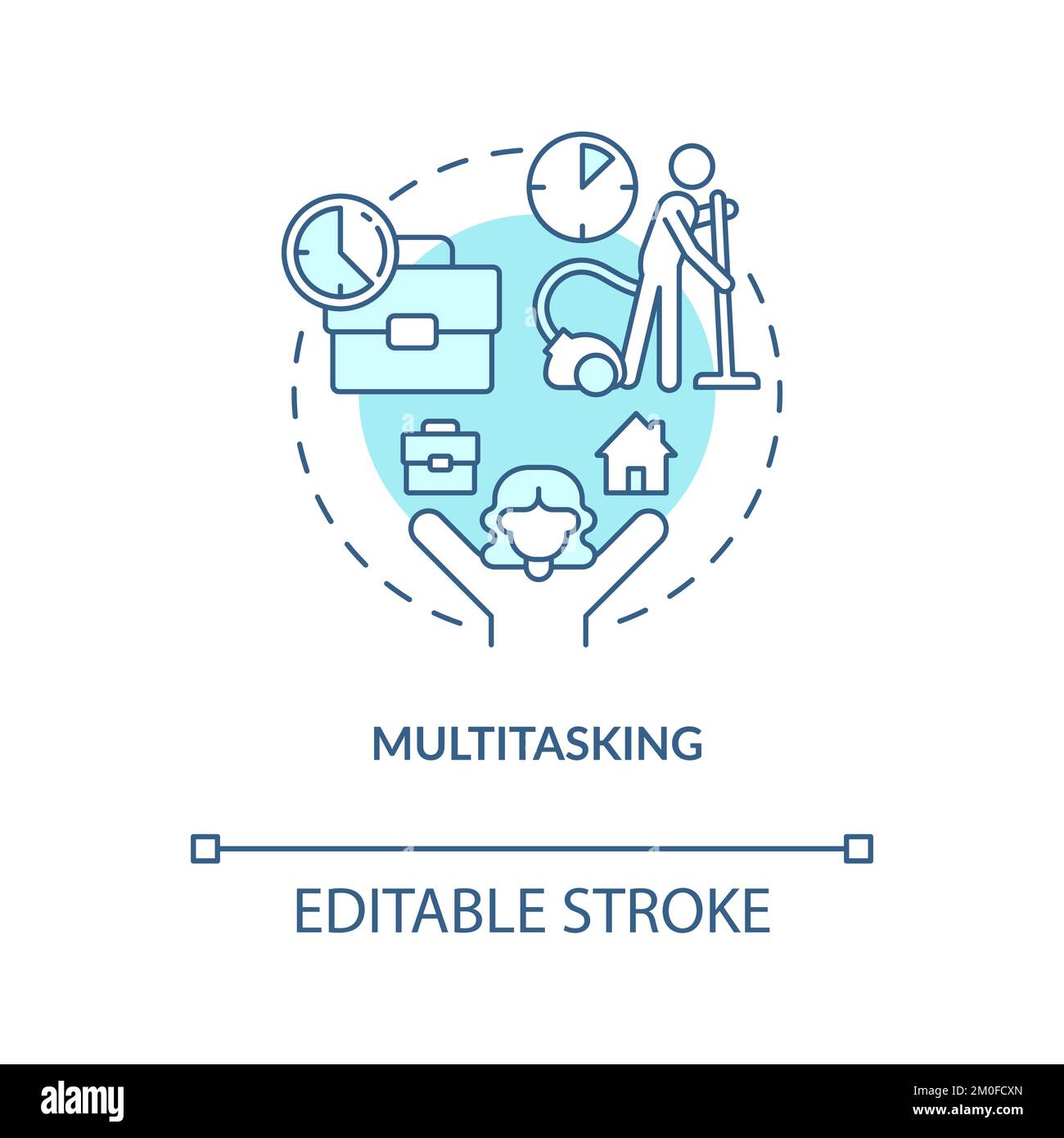 Multitasking turquoise concept icon Stock Vector Image & Art - Alamy