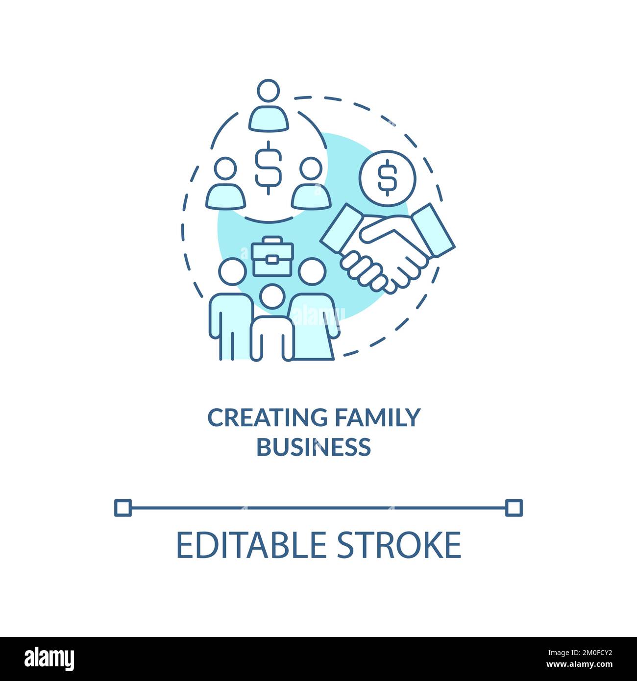 Creating family business turquoise concept icon Stock Vector Image ...