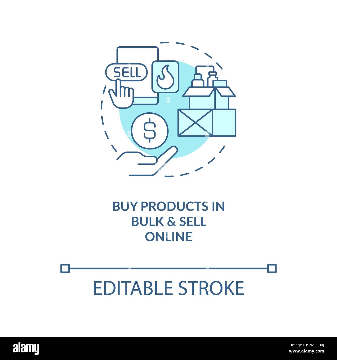 Buy products in bulk and sell online turquoise concept icon Stock ...