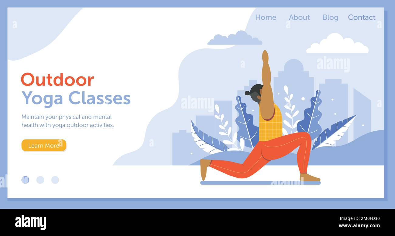 Outdoor Yoga and Fitness Classes Horizontal Banner Stock Vector Image ...