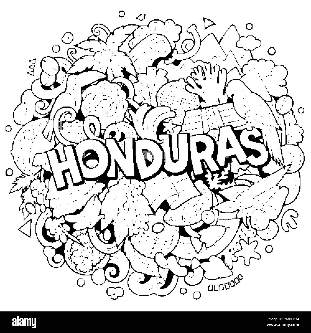 Honduras cartoon doodle illustration. Funny design Stock Vector Image ...
