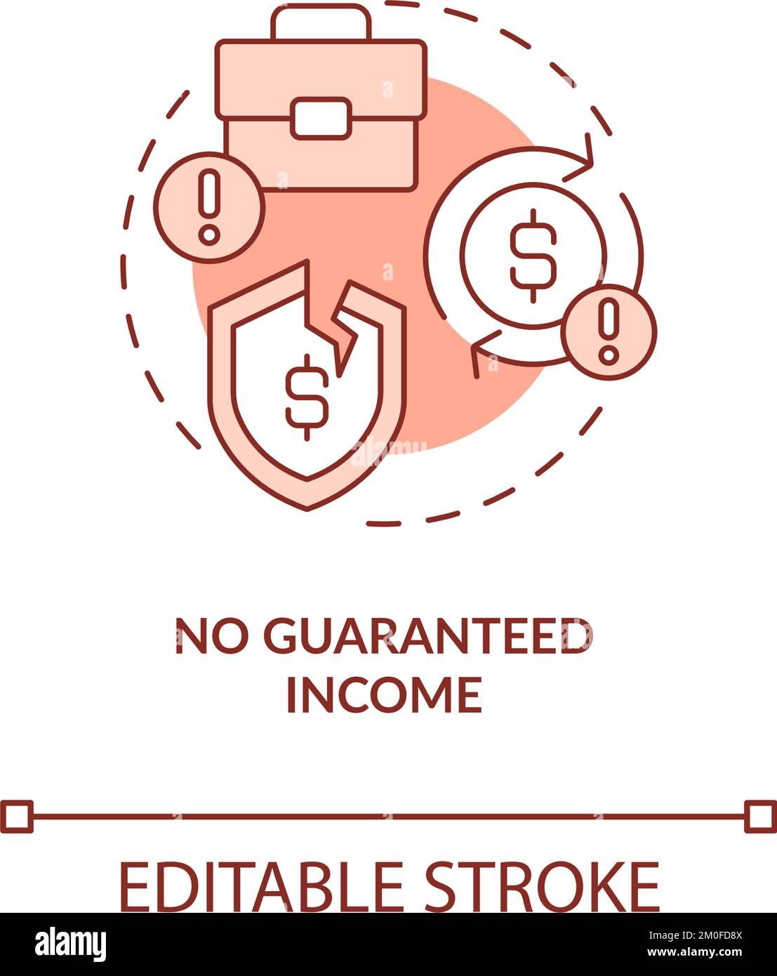 No guaranteed income red concept icon Stock Vector Image & Art - Alamy