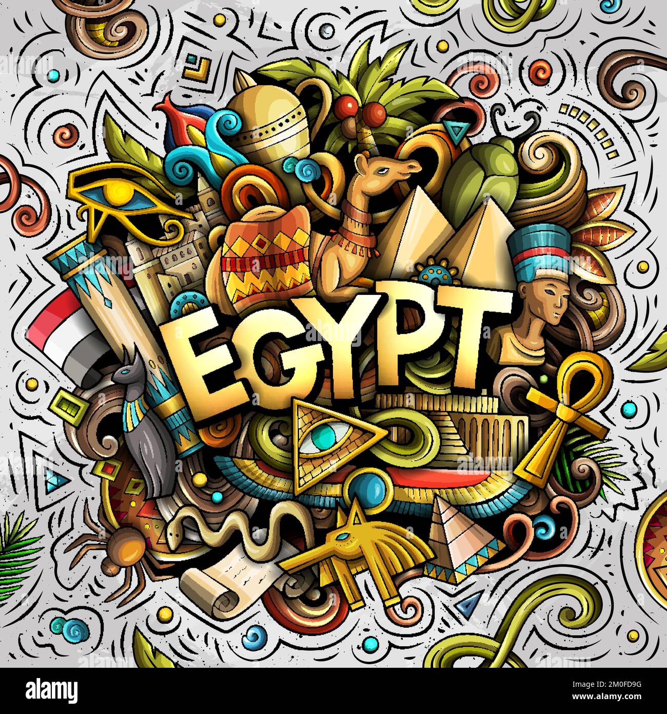 Egypt cartoon doodle illustration. Funny design Stock Vector Image ...