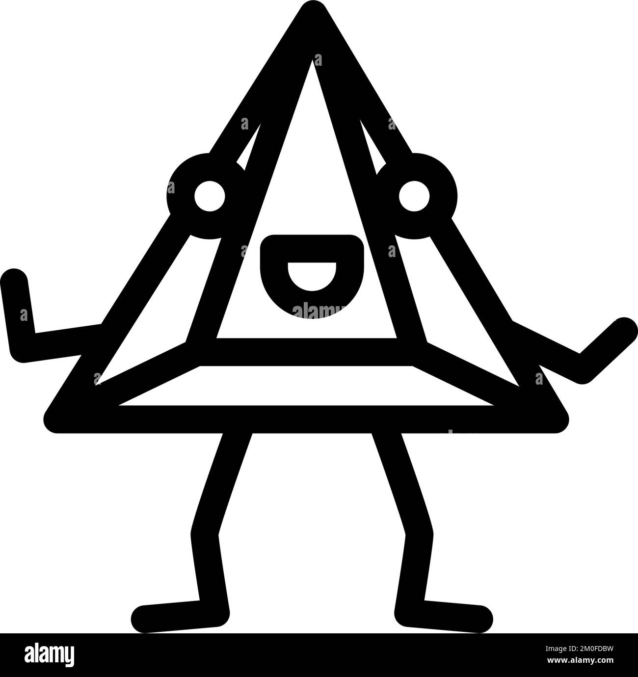 pyramid geometric shape character line icon vector illustration Stock ...