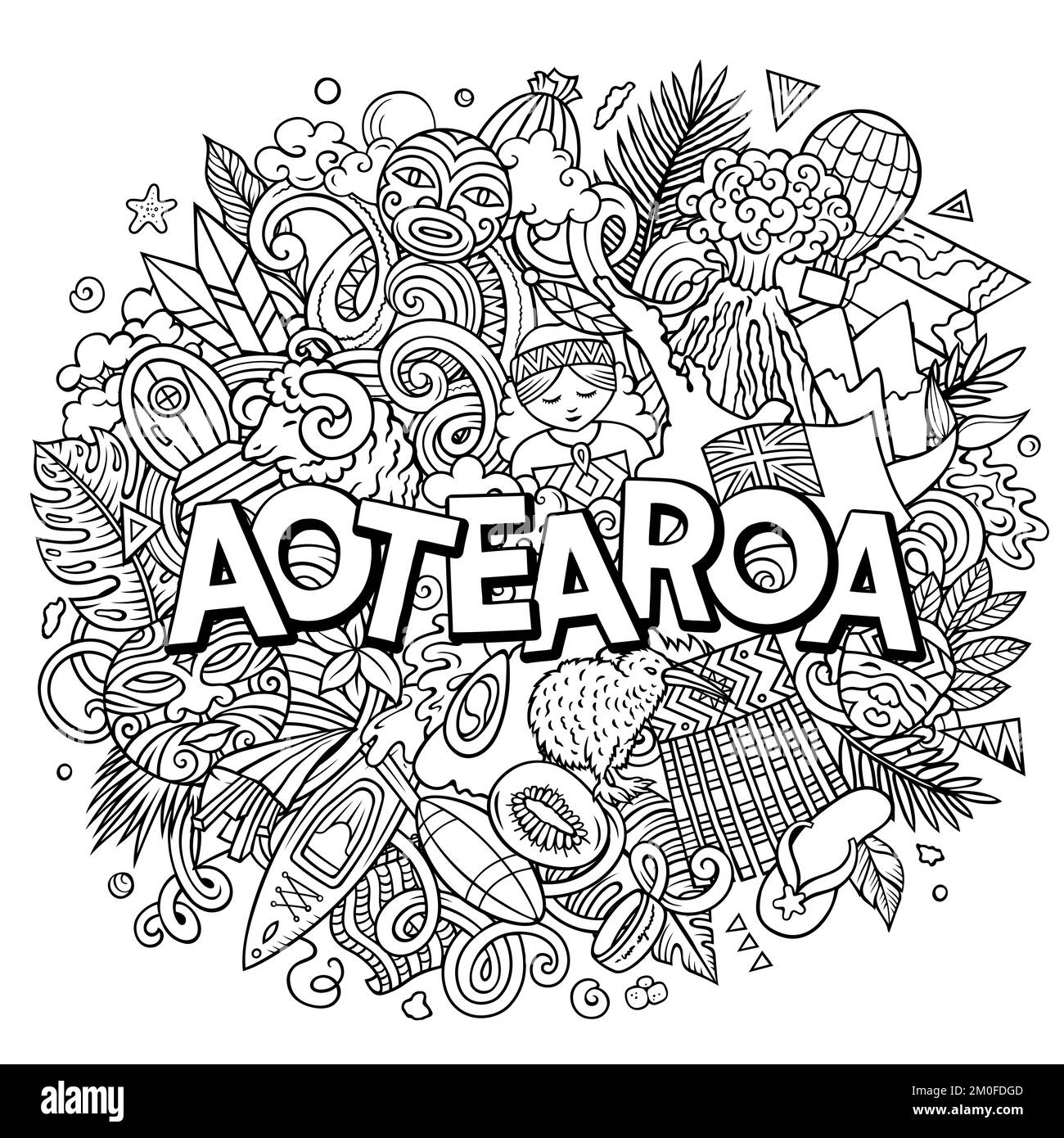 Flag of aotearoa Black and White Stock Photos & Images - Alamy