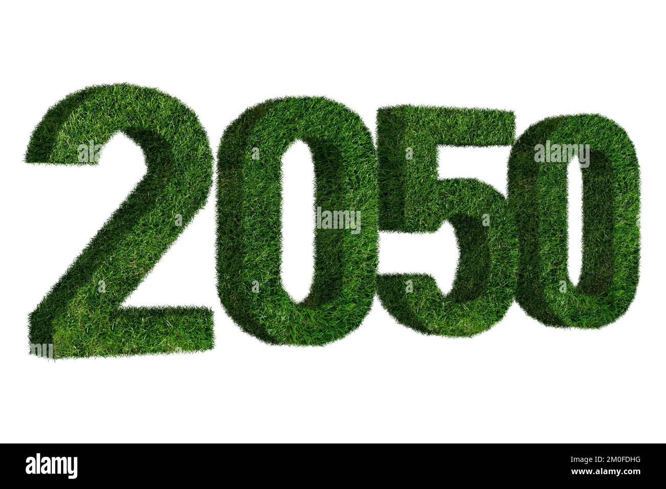 Numbers 2050 from grass. A symbol of sustainable development and full ...