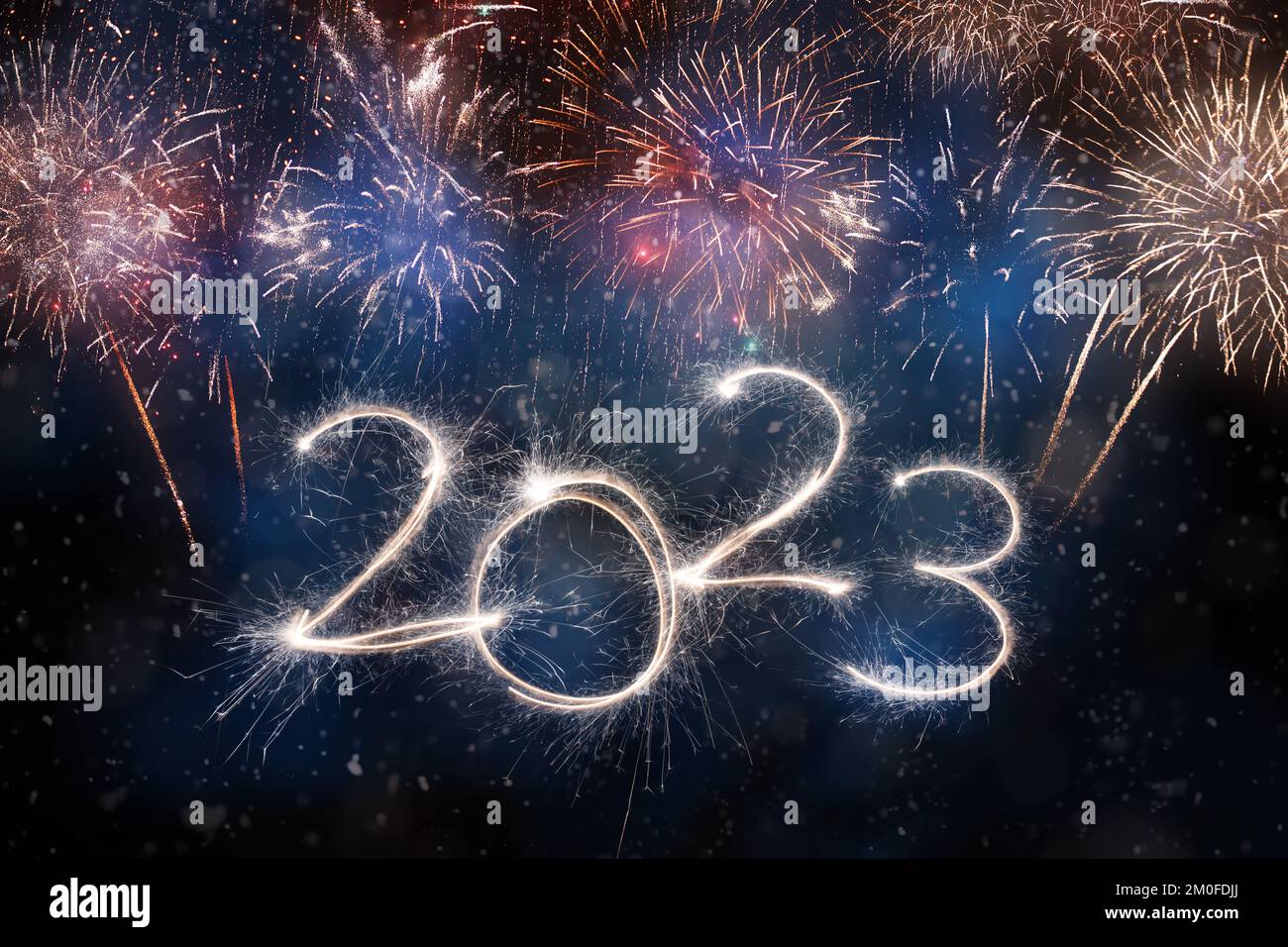 2023 gold fireworks hi-res stock photography and images - Alamy