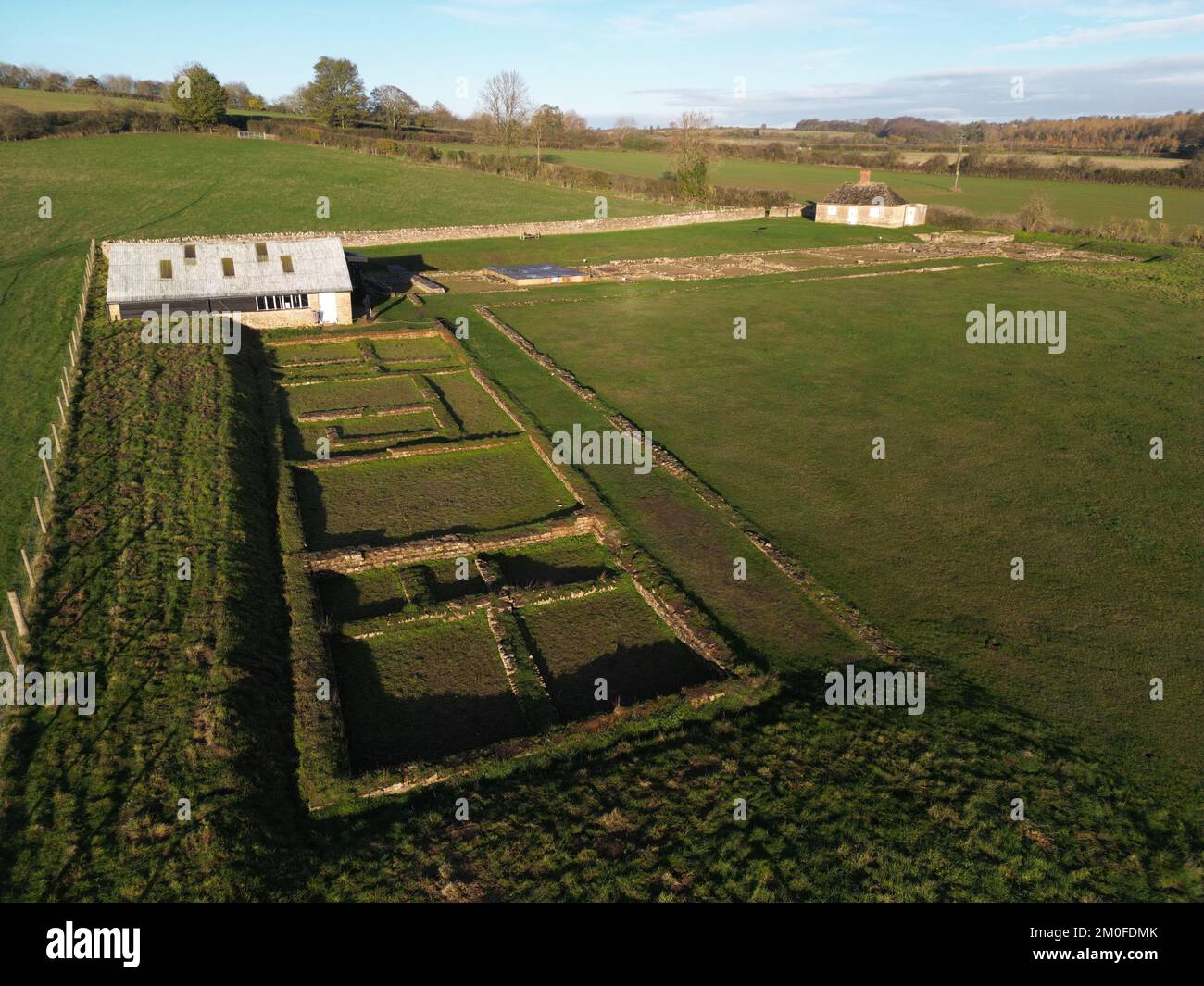 North Leigh Roman Villa ruins. Stonesfeild. Oxfordshire. England. UK ...