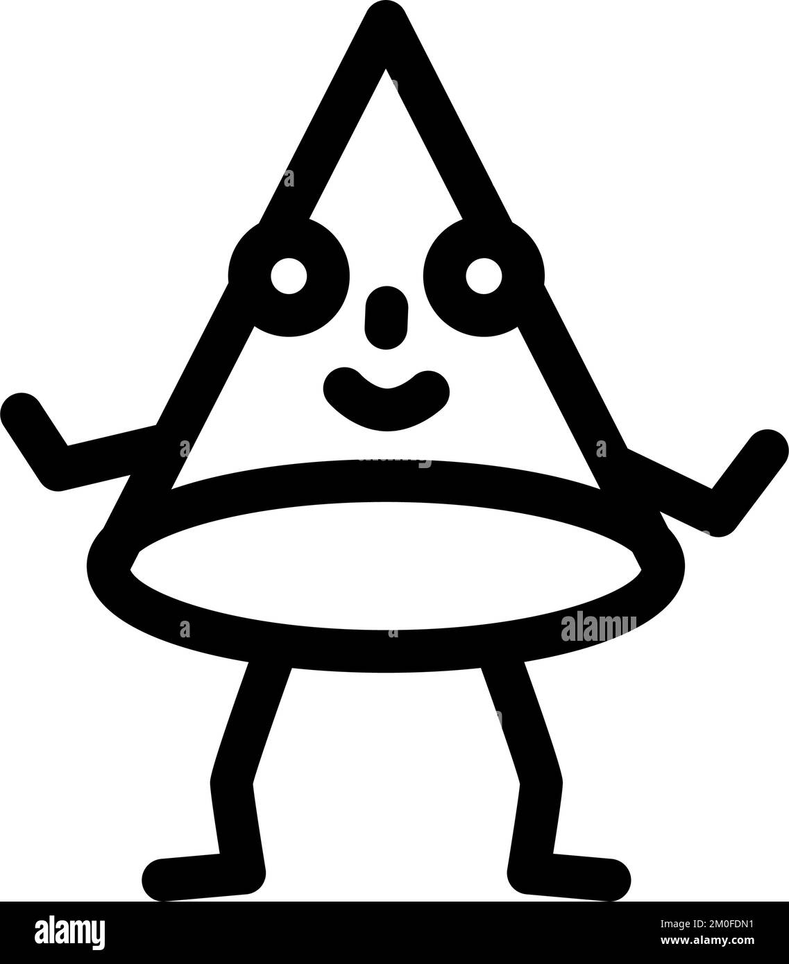 cone geometric shape character line icon vector illustration Stock ...