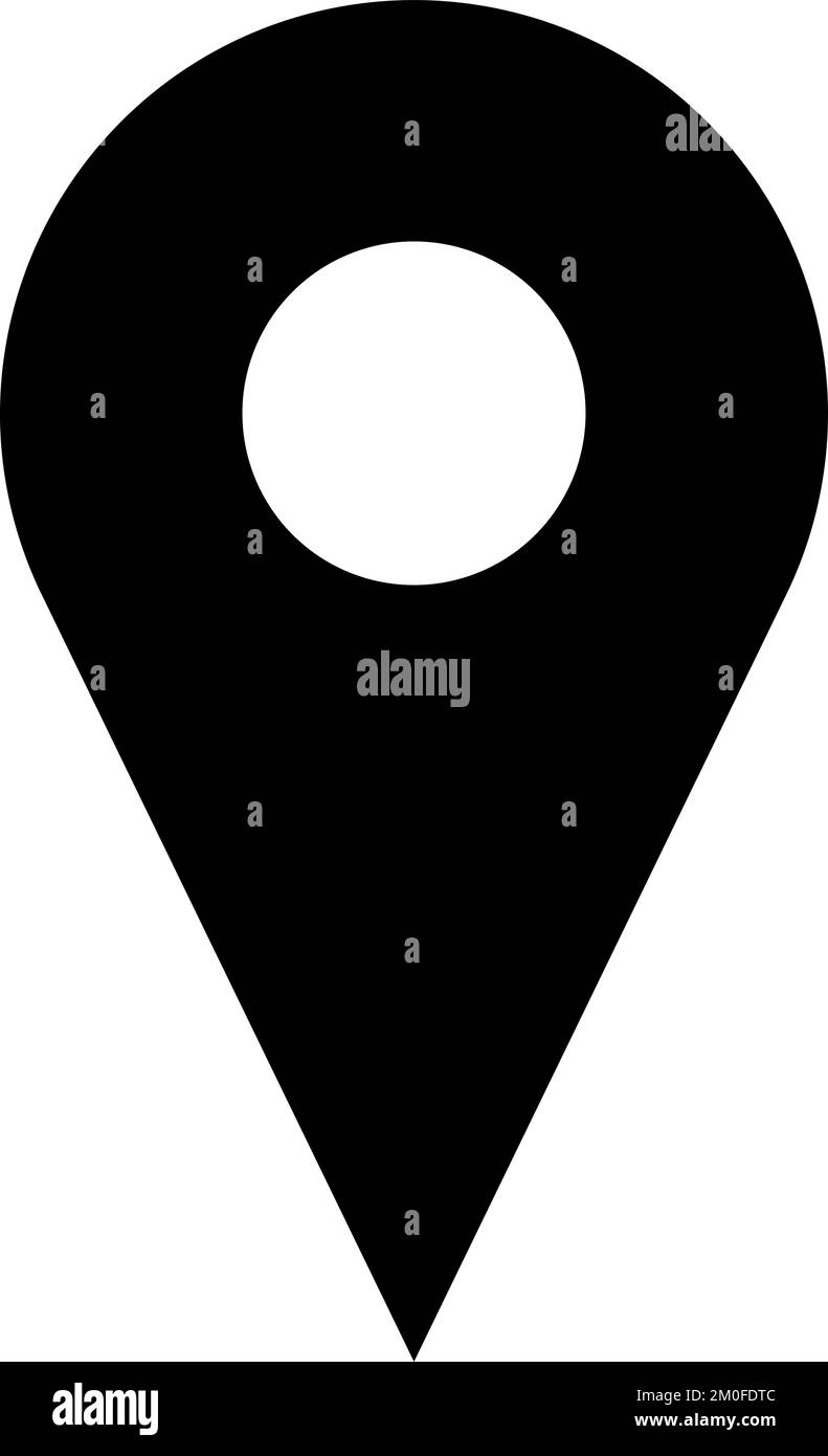 Black Location Pointer Pin or You Are Here Marker Sign Icon. Vector ...