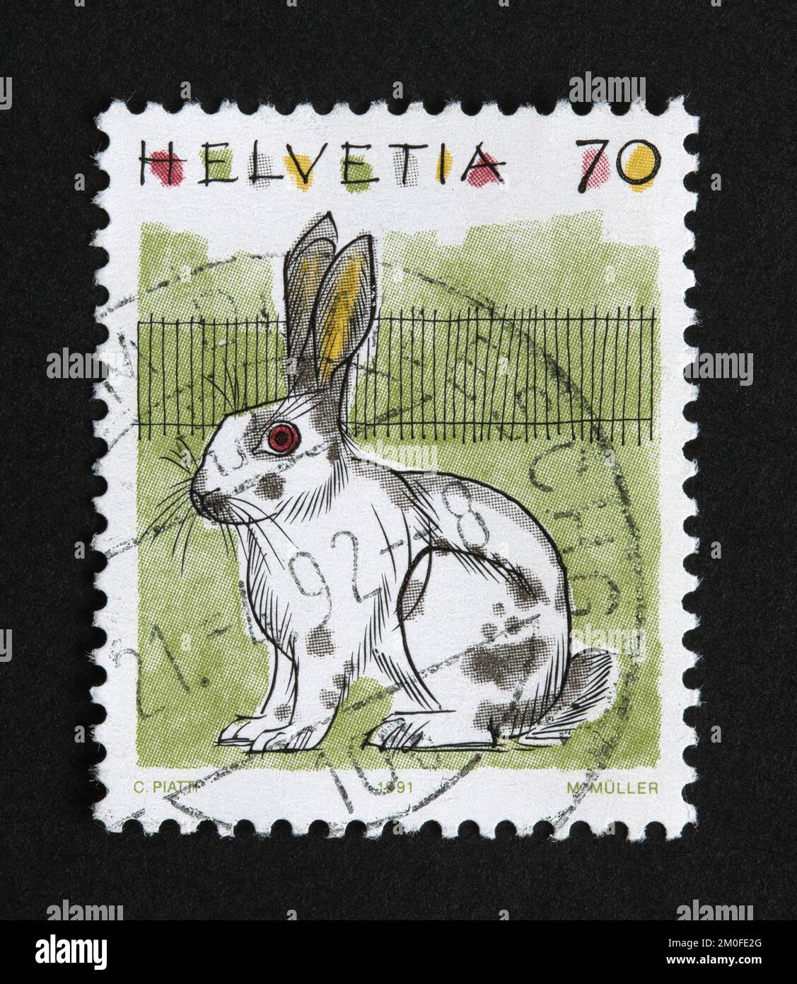 Swiss postage stamp Stock Photo - Alamy