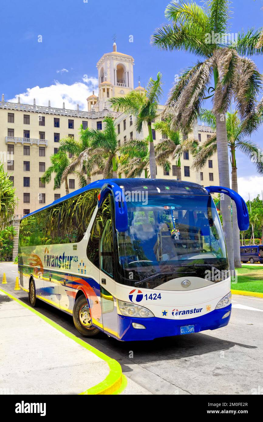 Single decker bus in a city center Stock Photo - Alamy
