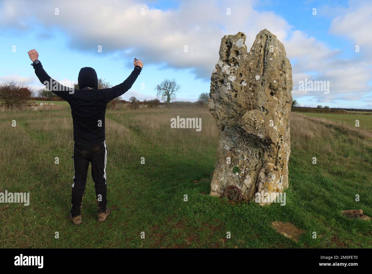 The Hawkstone neolithic ancient standing stone. Dean. Cotswolds ...
