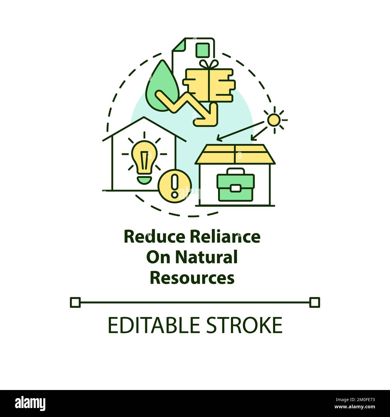 Reduce reliance on natural resources concept icon Stock Vector Image ...