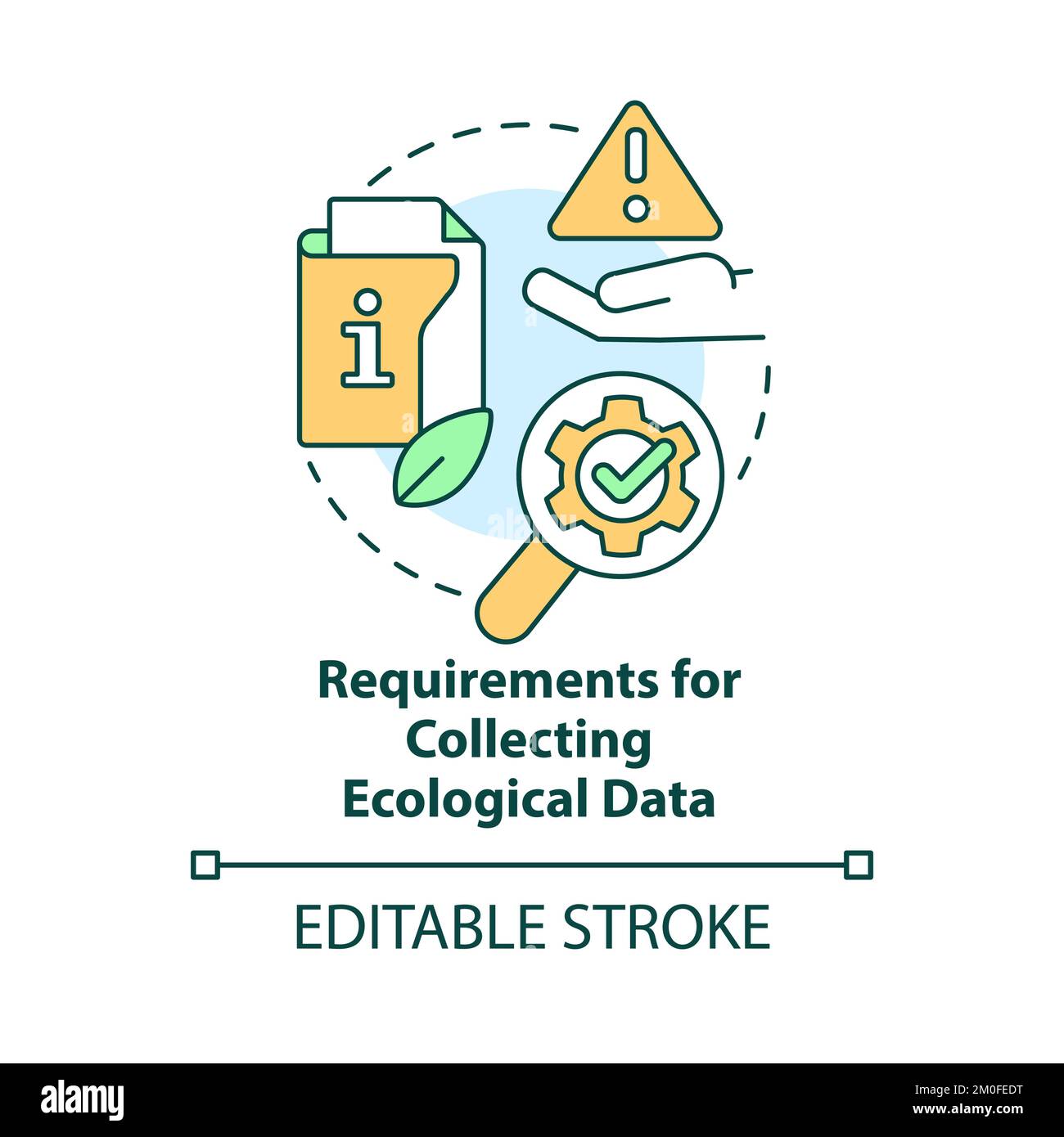 Requirements for collecting ecological data concept icon Stock Vector ...