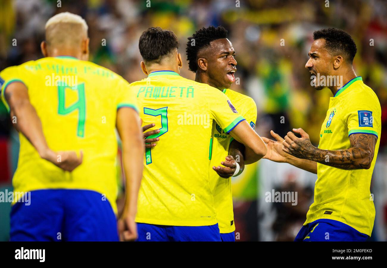Doha, Qatar. 5th Dec, 2022. Richarlison (Brasilien), Lucas Paqueta ...