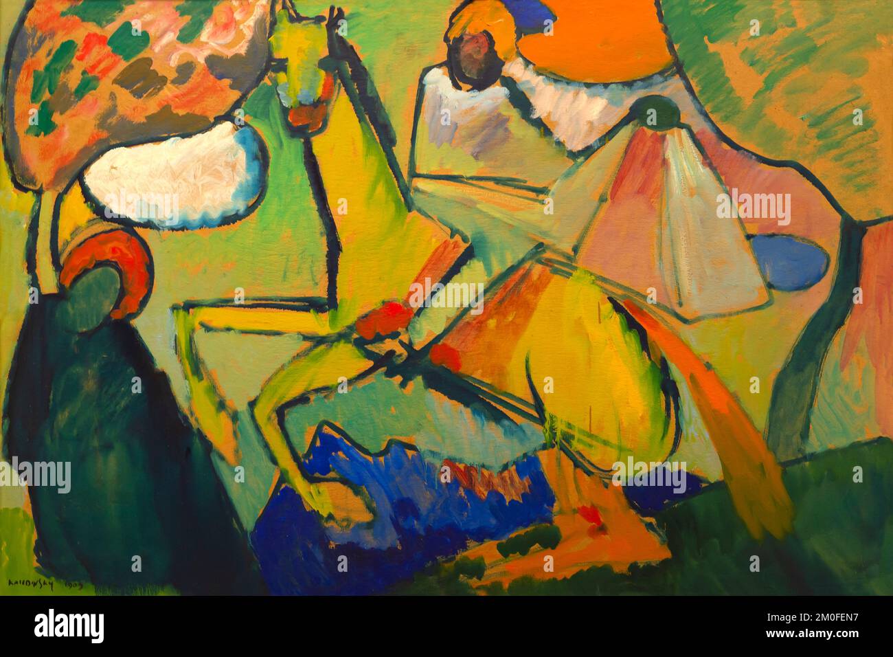Sketch, Wassily Kandinsky, 1909, Berlin Neue Nationalgalerie, Berlin ...