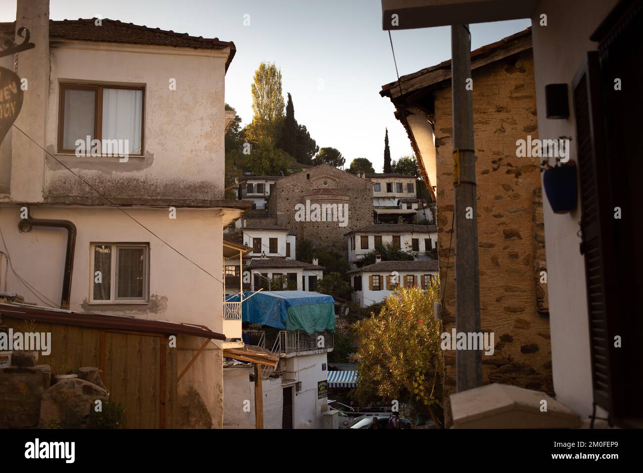 Old street and old houses of Sirince Village in Izmir, Turkey Stock ...