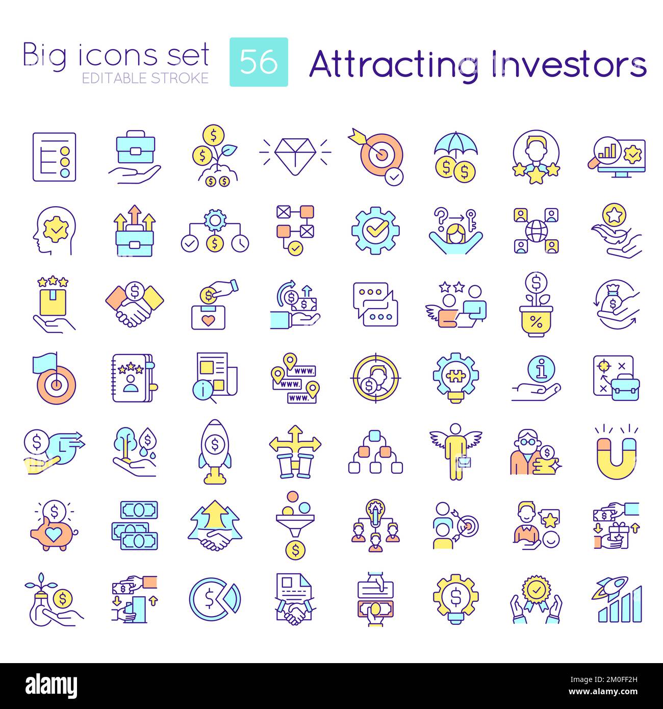 Attracting investors RGB color icons set Stock Vector Image & Art - Alamy