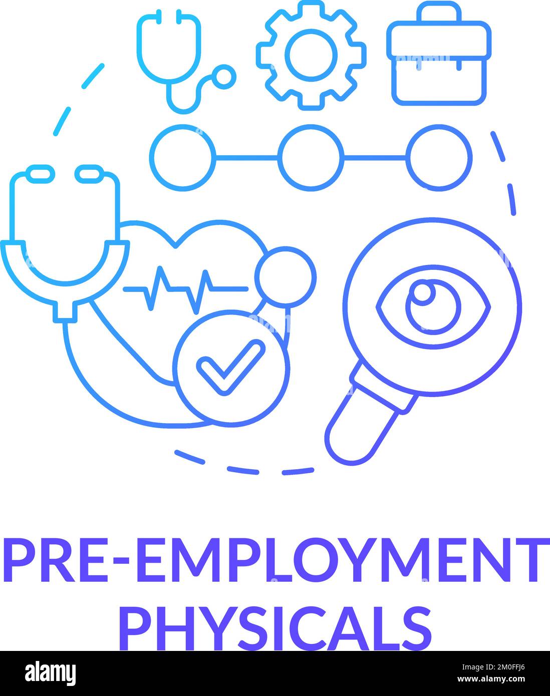 Pre-employment physicals blue gradient concept icon Stock Vector Image ...