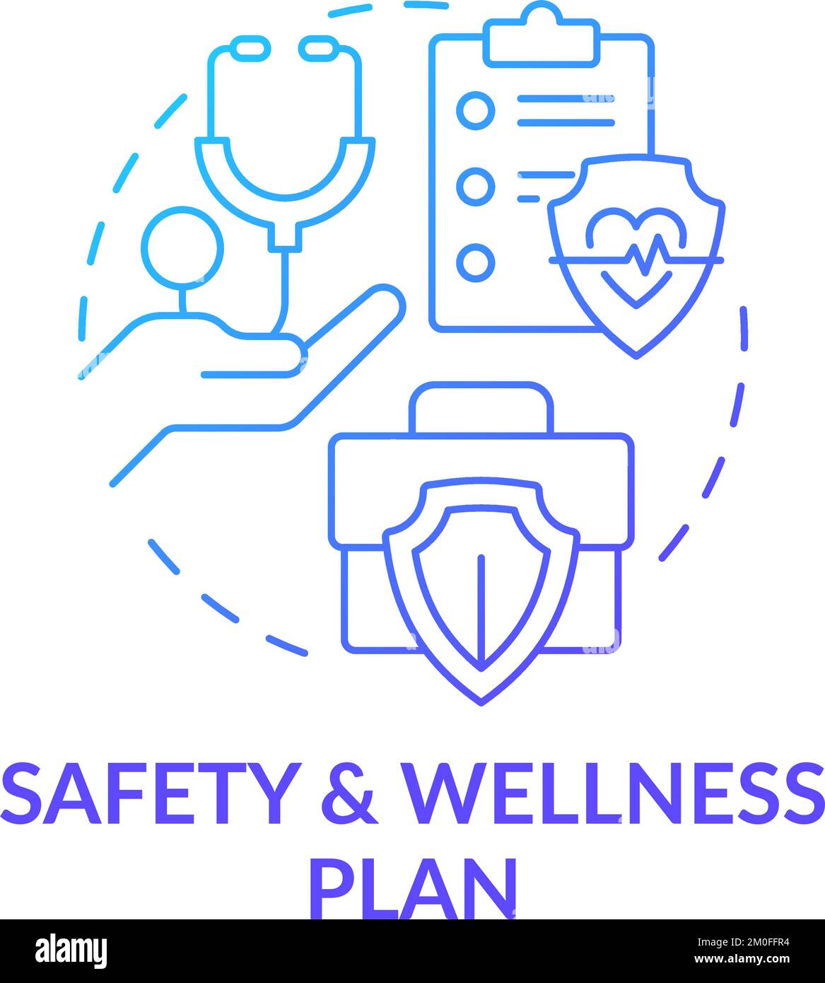 Safety and wellness plan blue gradient concept icon Stock Vector Image ...