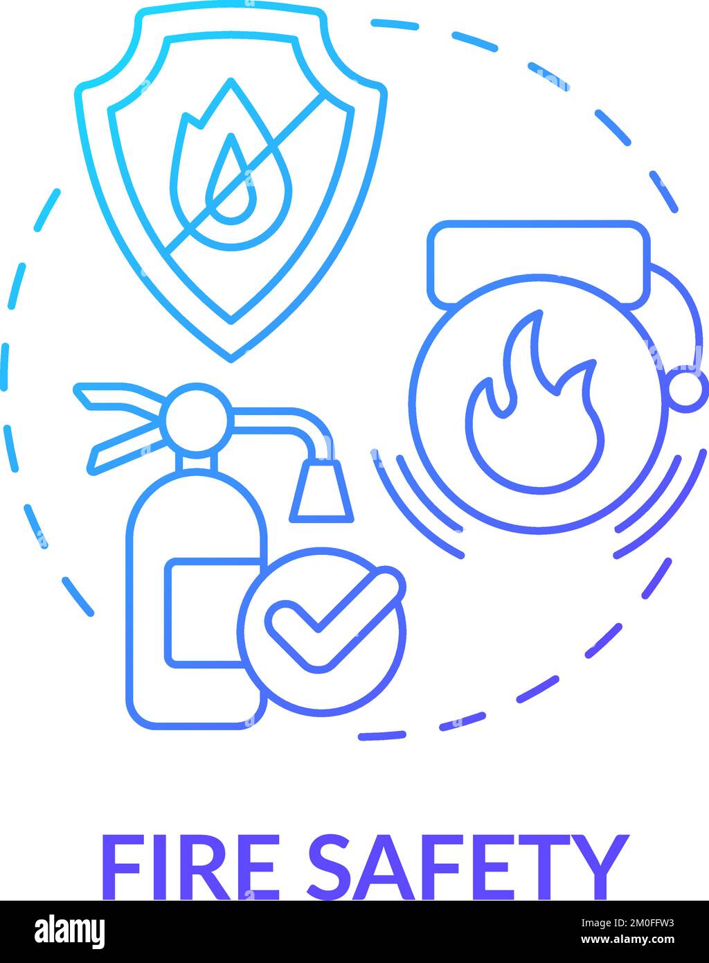 Fire safety blue gradient concept icon Stock Vector Image & Art - Alamy