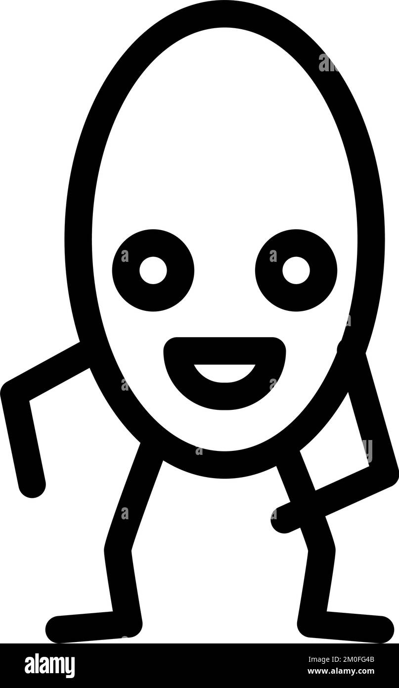 oval geometric shape character line icon vector illustration Stock ...