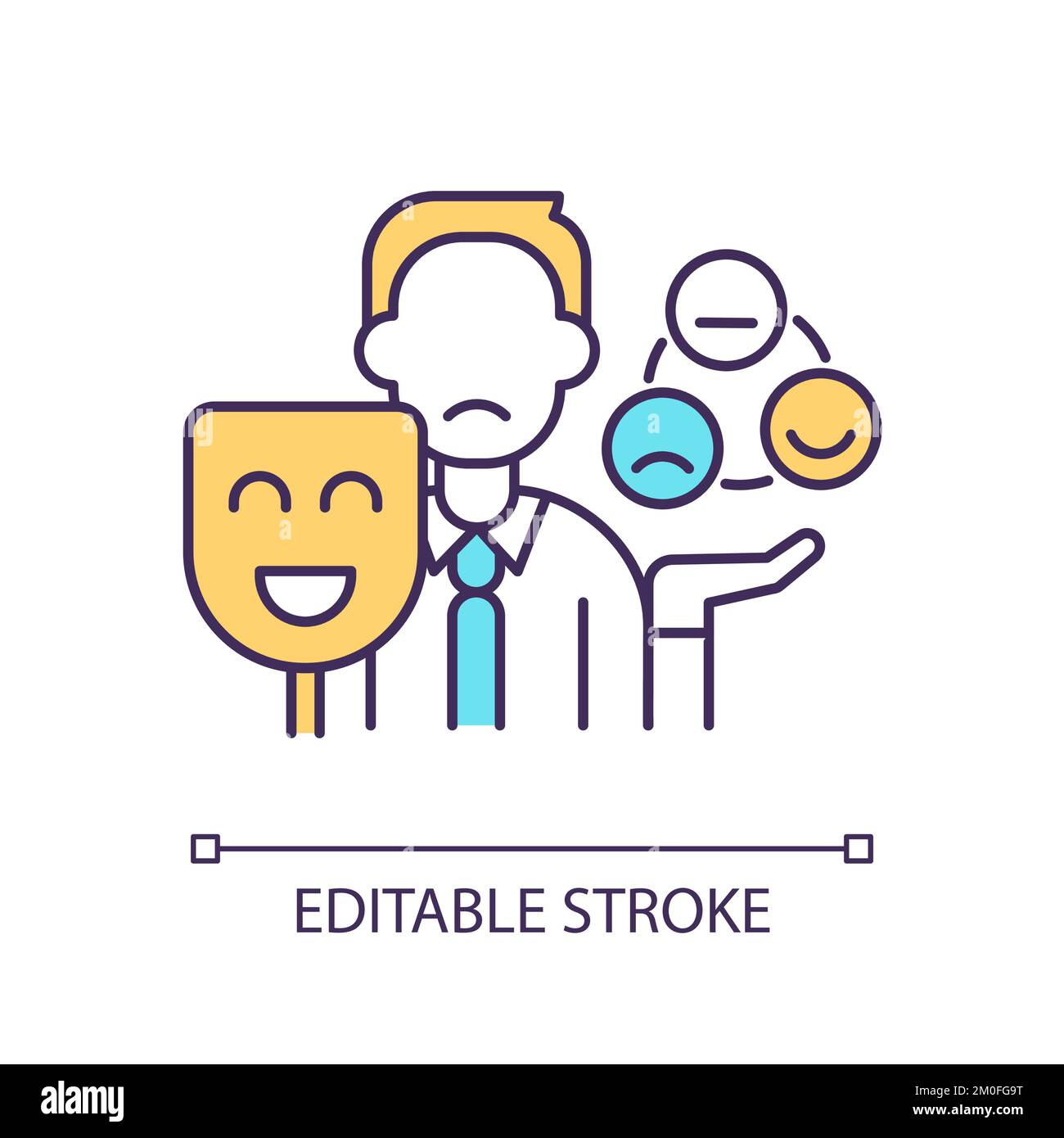 Hidden emotions RGB color icon Stock Vector Image & Art - Alamy