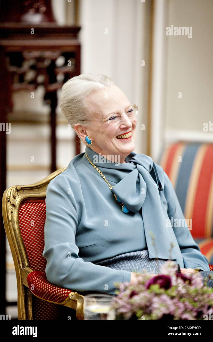 Queen Margrethe of Denmark held a press conference on the occasion of ...