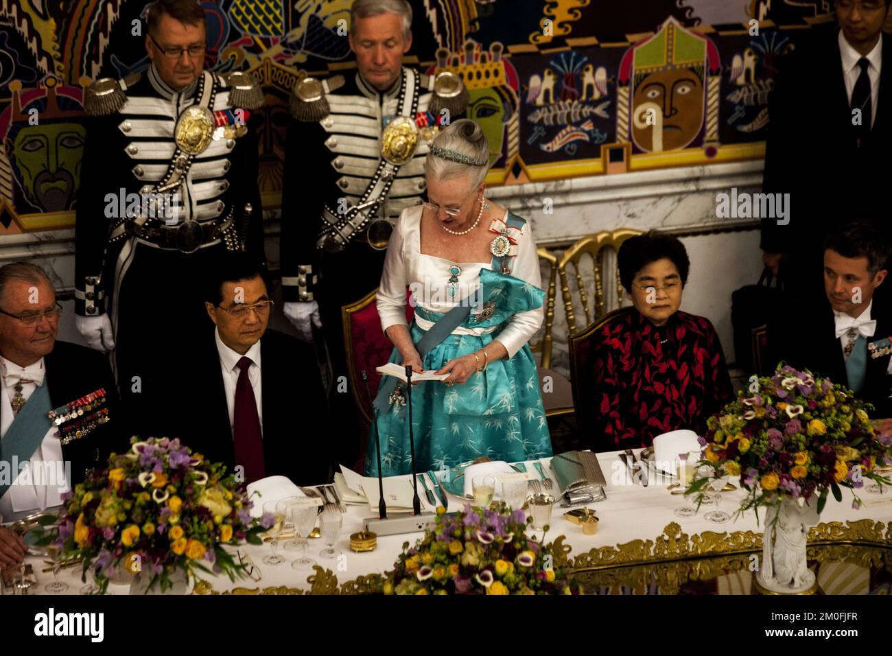 2012 queen margrethe and president jintao anthon unger polfoto hi-res stock photography and ...