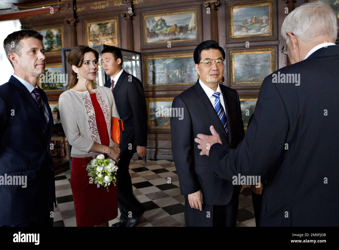 Crown Prince Frederik and Crown Princess Mary of Denmark with the ...