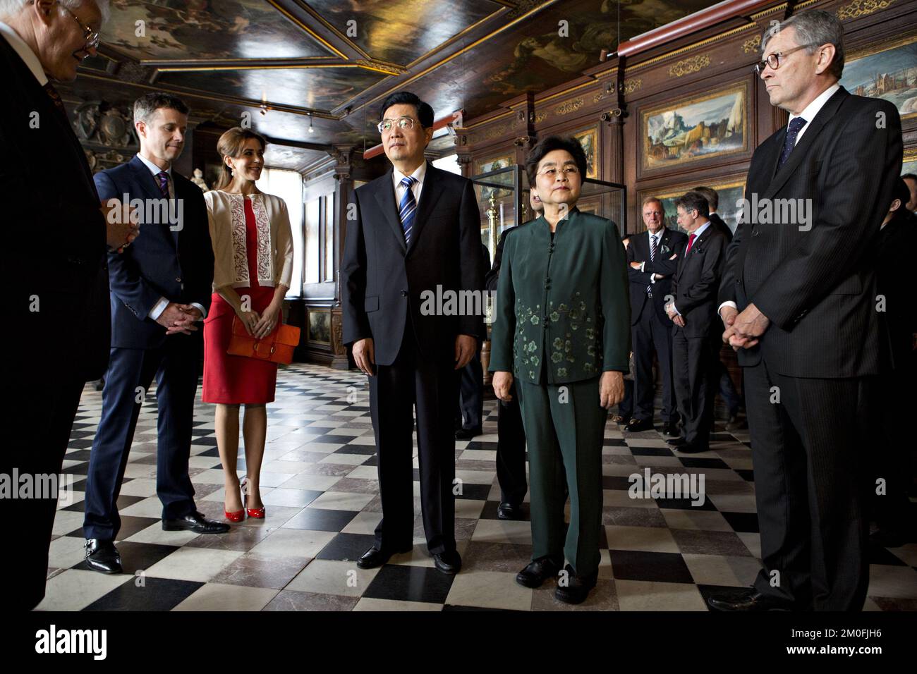 Crown Prince Frederik and Crown Princess Mary of Denmark with the ...