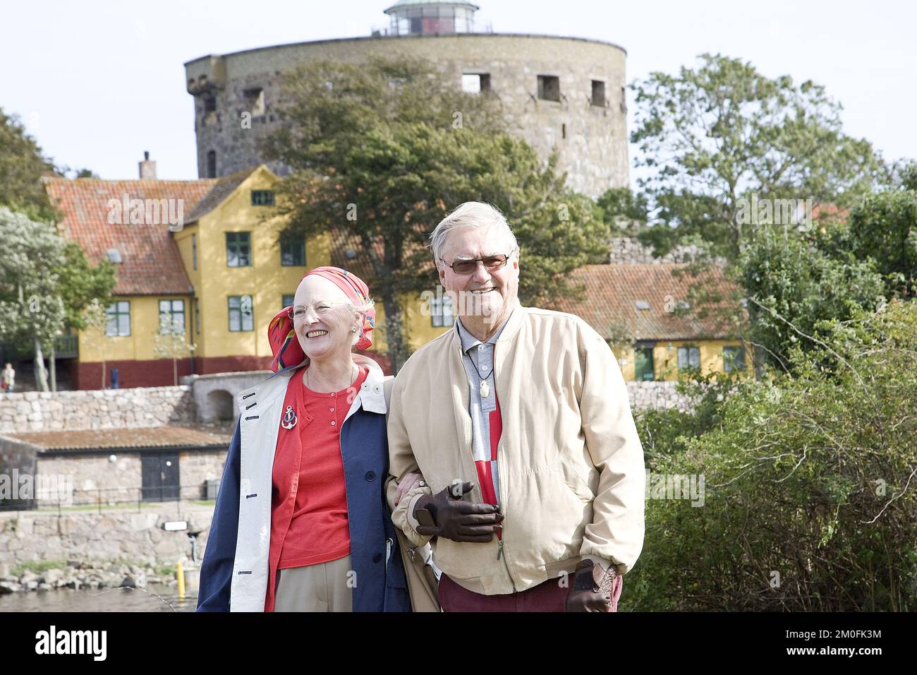 Queen Margrethe and Prince Consort Henrik visited Christiansoe, a small ...