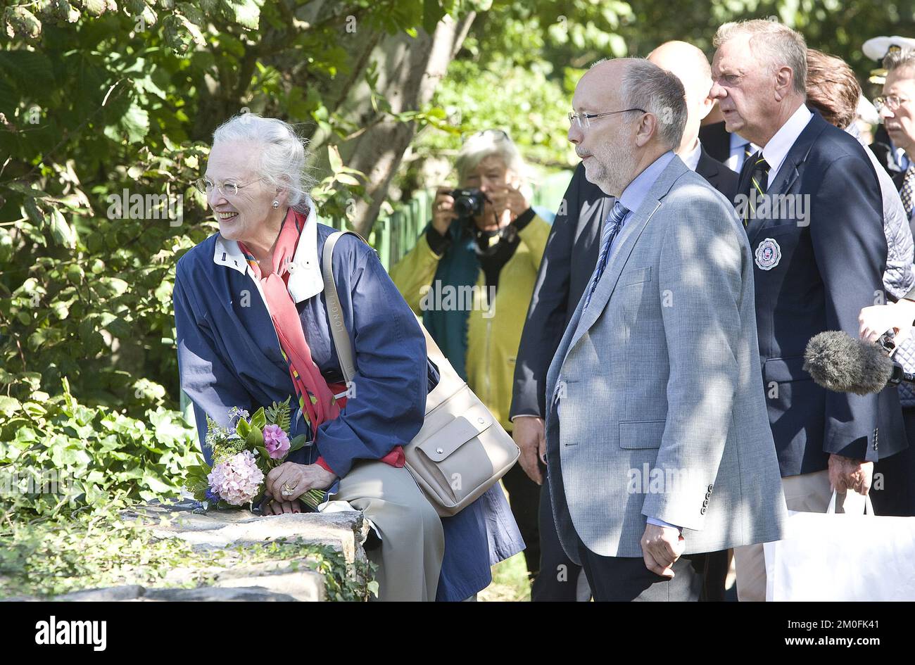 Queen Margrethe and Prince Consort Henrik visited Christiansoe, a small ...