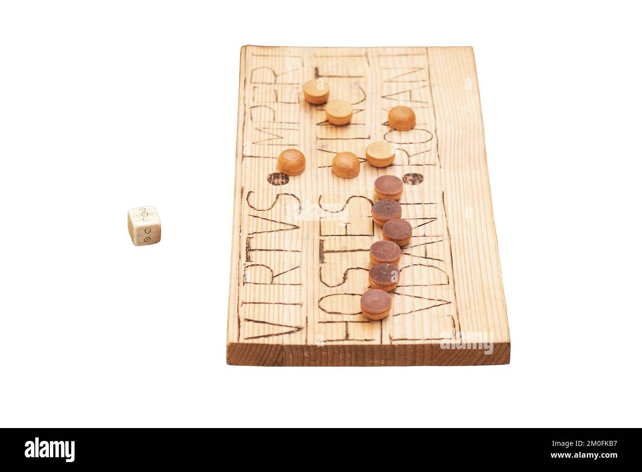 Ludus duodecim scriptorum is an ancient Roman game, isolated on a white ...