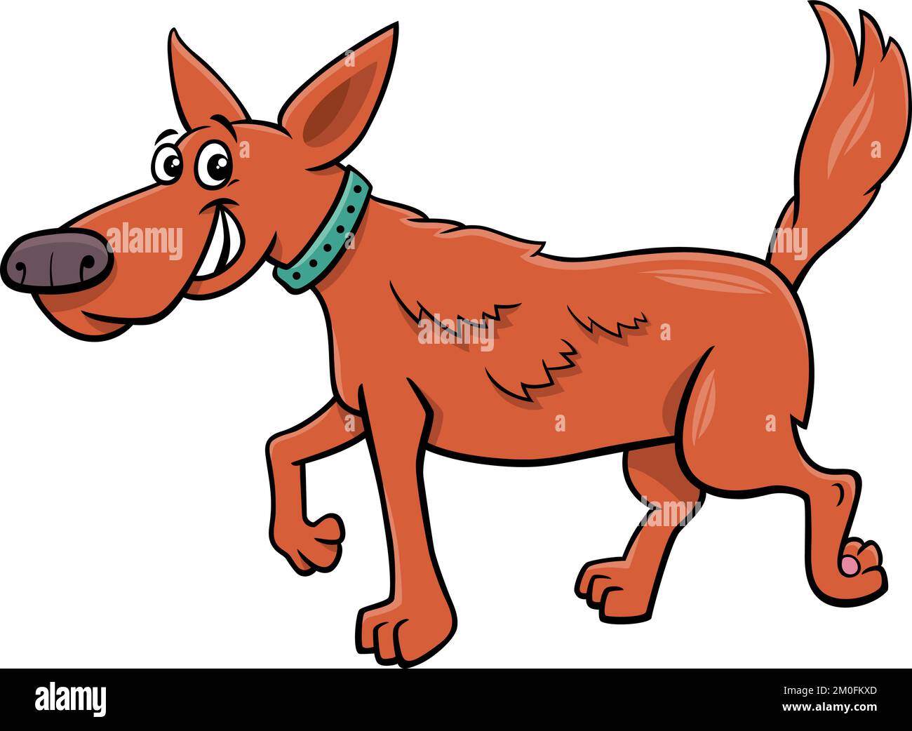 Cartoon illustration of funny brown dog comic animal character Stock ...