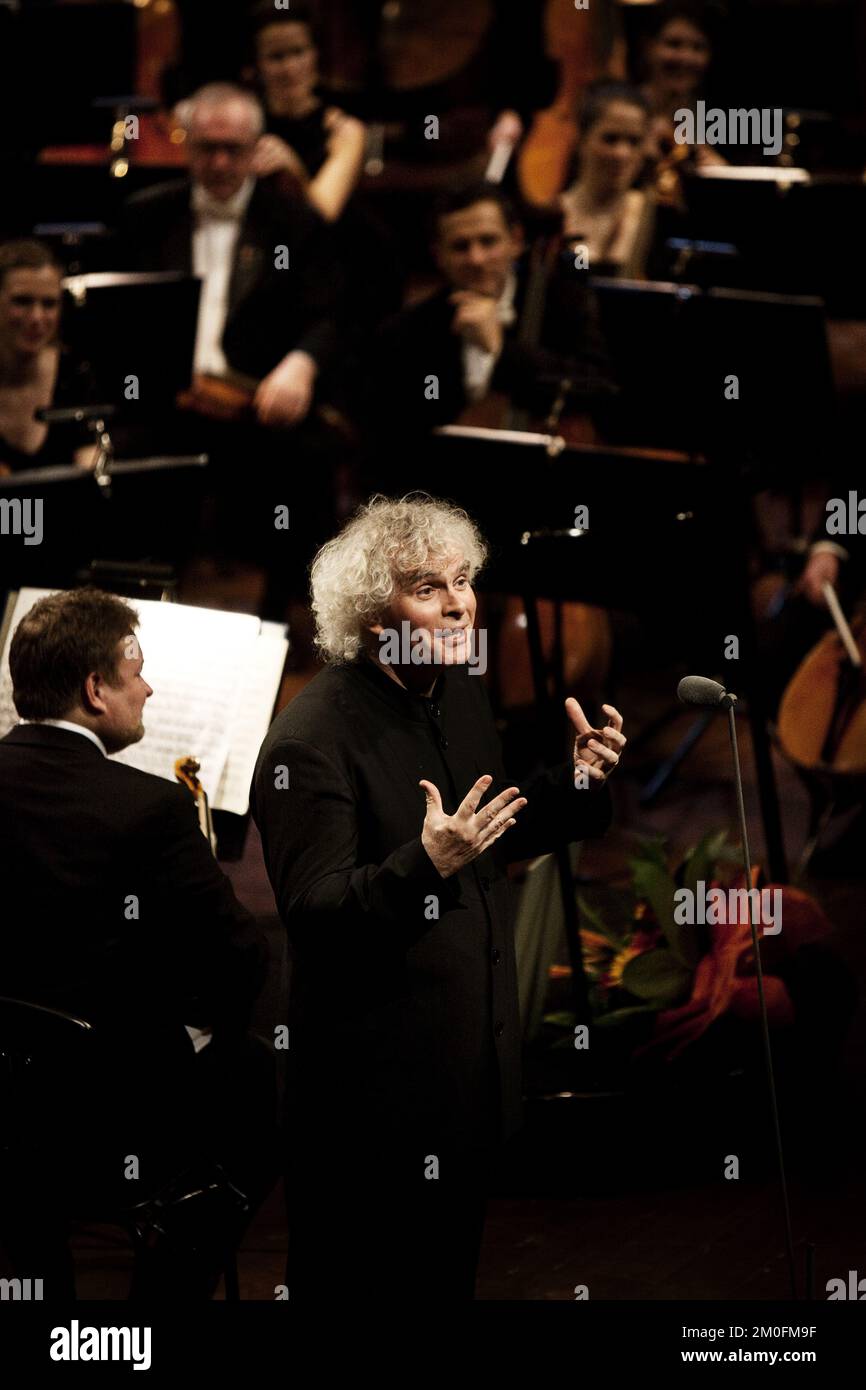 Berliner philharmonic british chief conductor hi-res stock photography ...