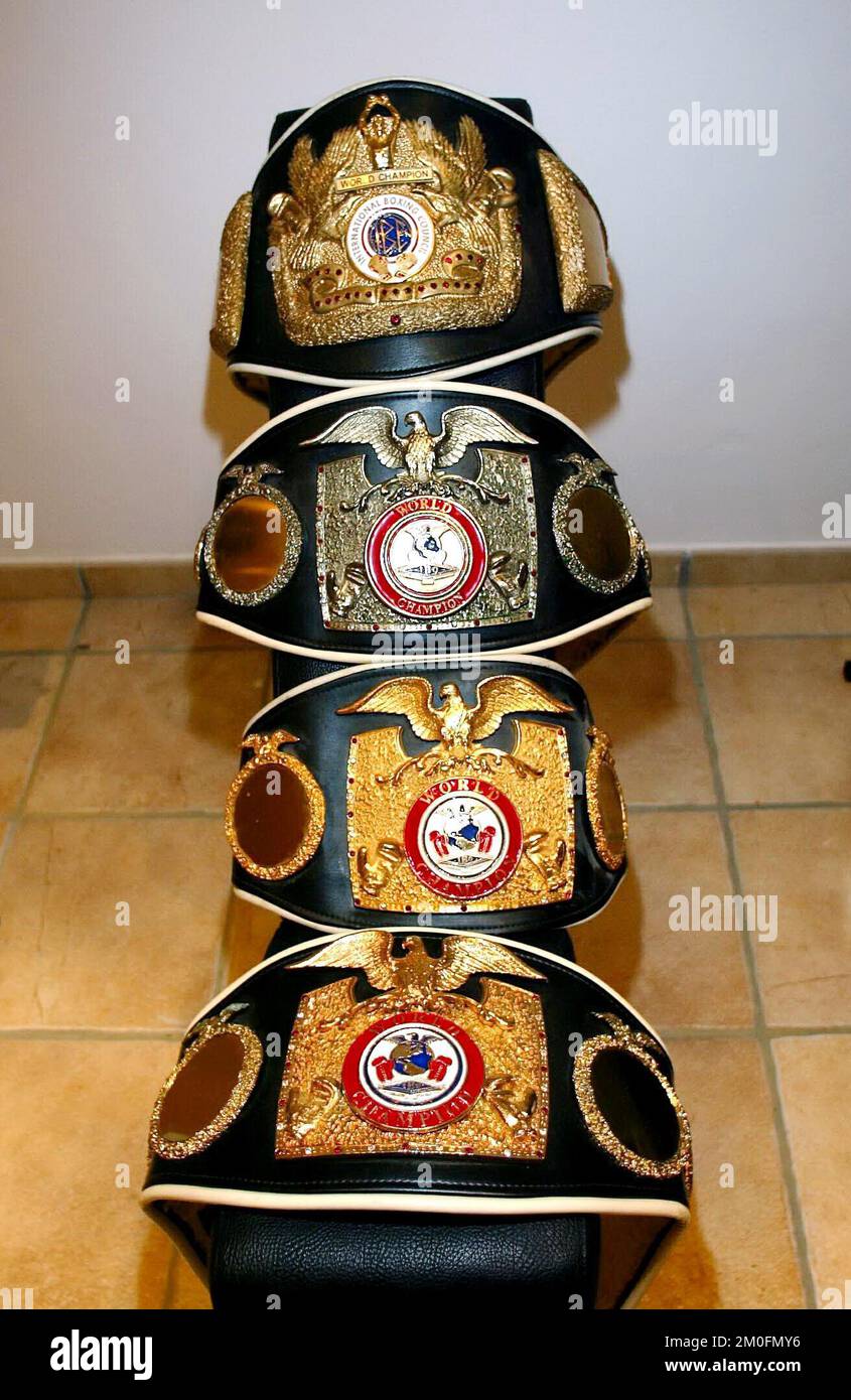 Belts from Danish boxer Brian Nielsen who has moved to Costa del Sol ...